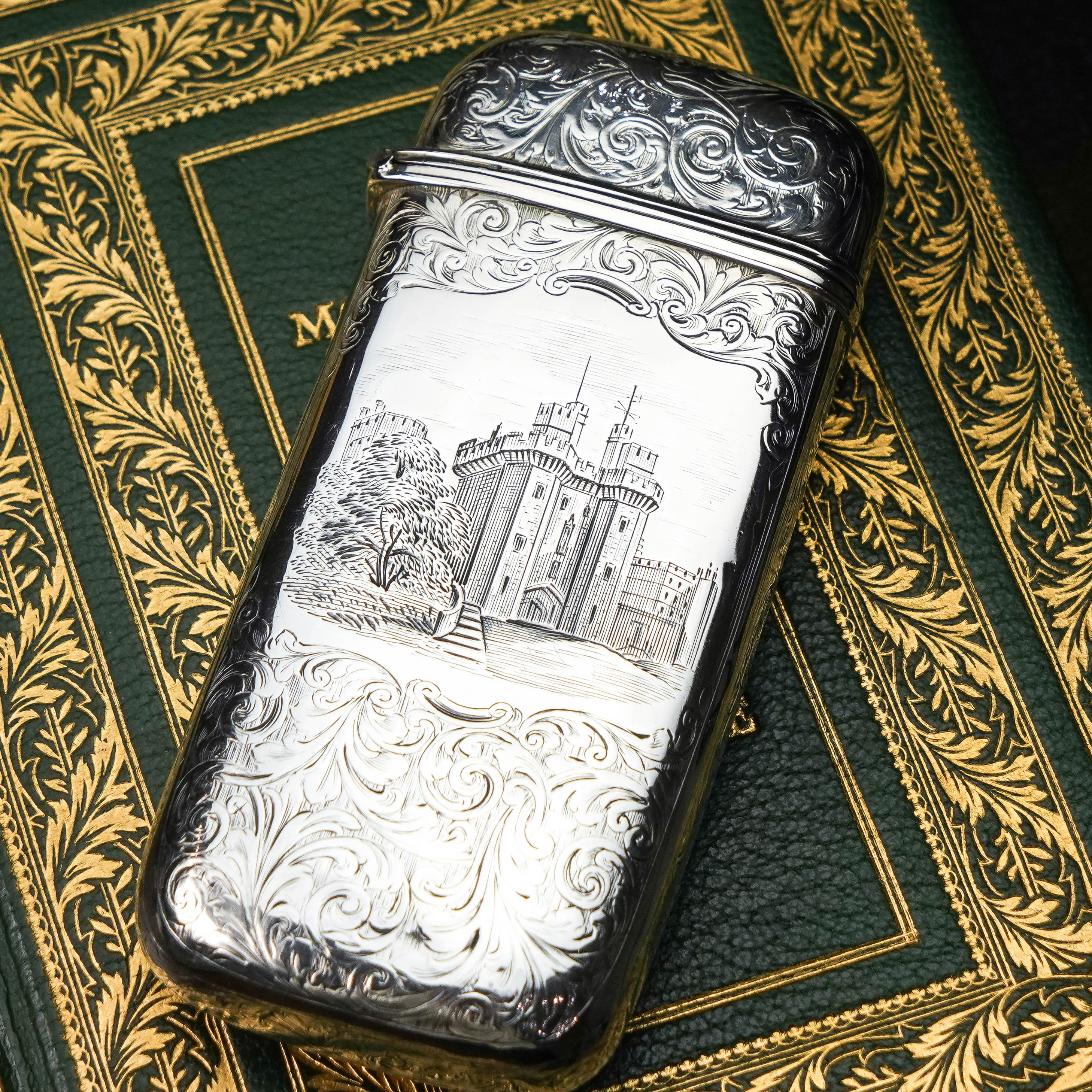 Antique Silver Cigar/Cheroot Case, Victorian 'Castle Top' Kenilworth ...