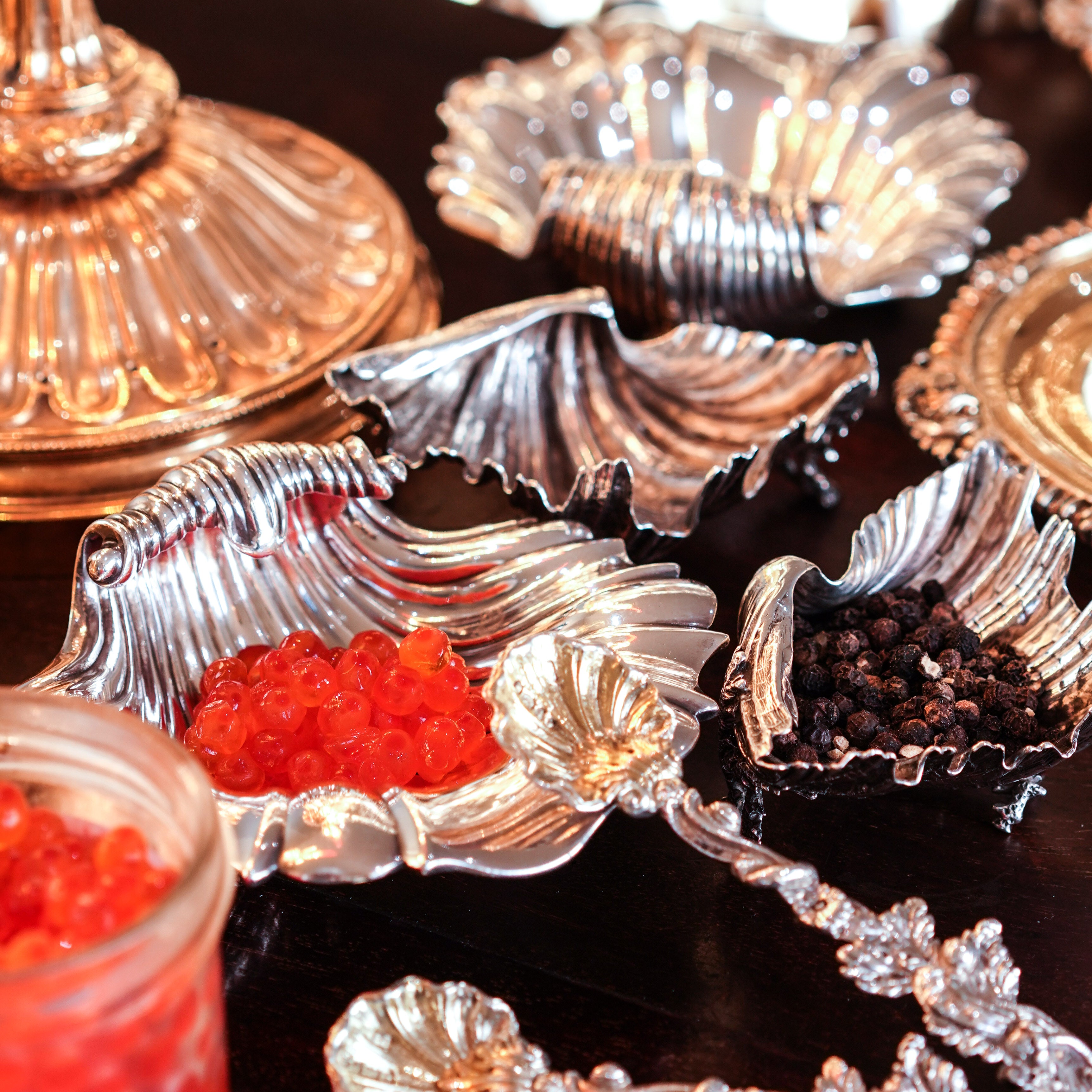 Antique Solid Silver Shell Salt/Butter Dishes Pair in Marvellous Cast ...