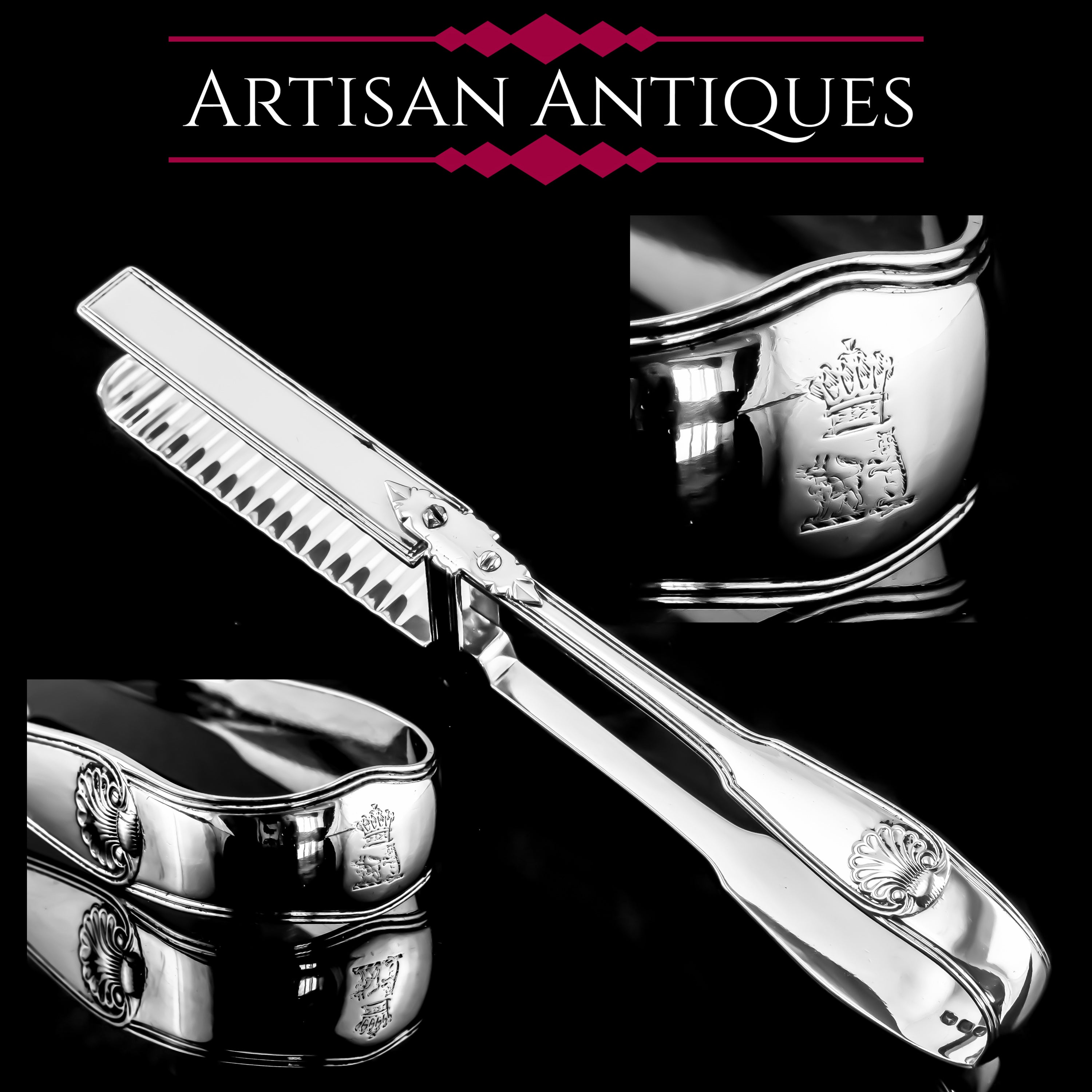 Antique Solid Silver Georgian Asparagus Tongs, Leveson-Gower/Sutherlan ...