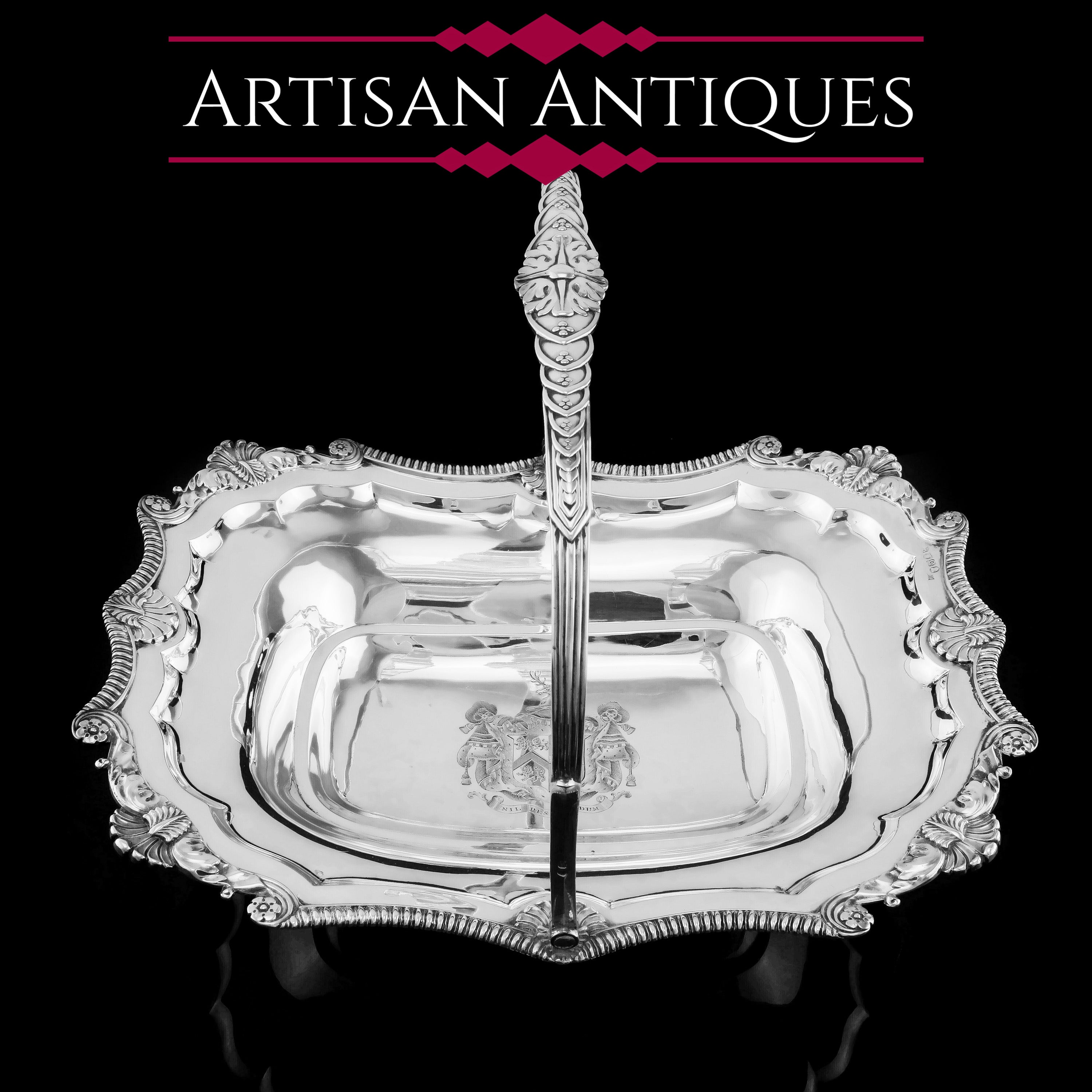 Antique Solid Silver Georgian Basket with Magnificent Gadrooning - Sam ...