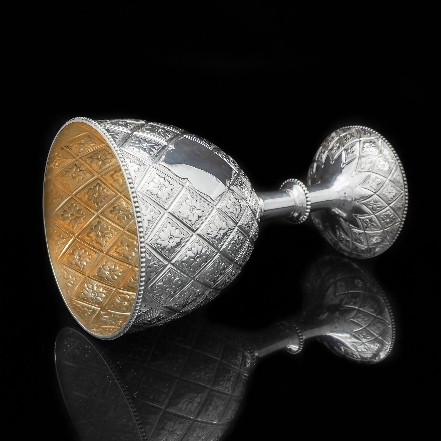 A Large Victorian Solid Silver Wine Goblet/Cup/Trophy with Abercorn Mo ...