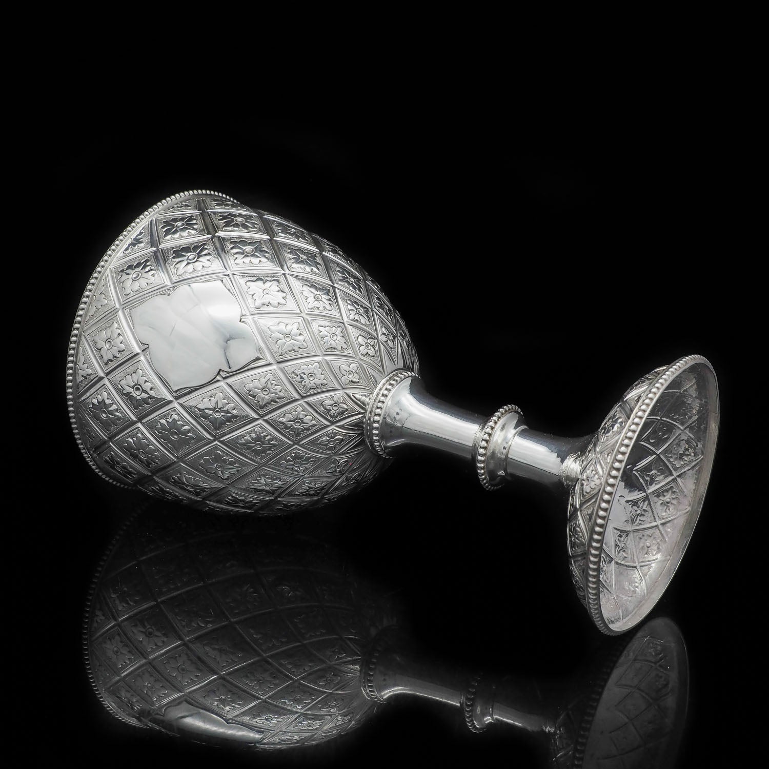 A Large Victorian Solid Silver Wine Goblet/Cup/Trophy with Abercorn Mo ...