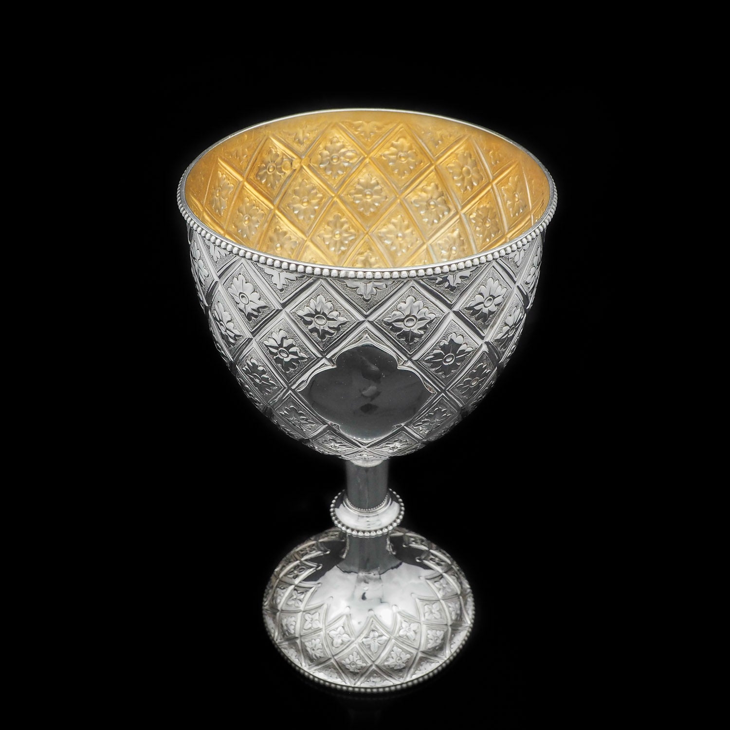 A Large Victorian Solid Silver Wine Goblet/Cup/Trophy with Abercorn Mo ...