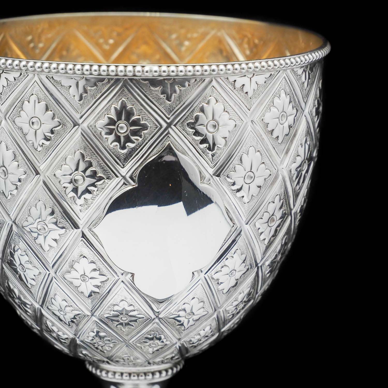 A Large Victorian Solid Silver Wine Goblet/Cup/Trophy with Abercorn Mo ...